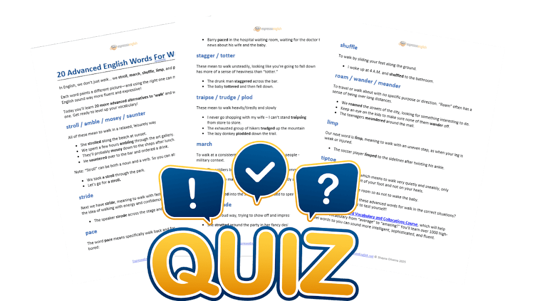 20 Advanced English Words For Walking - Espresso English