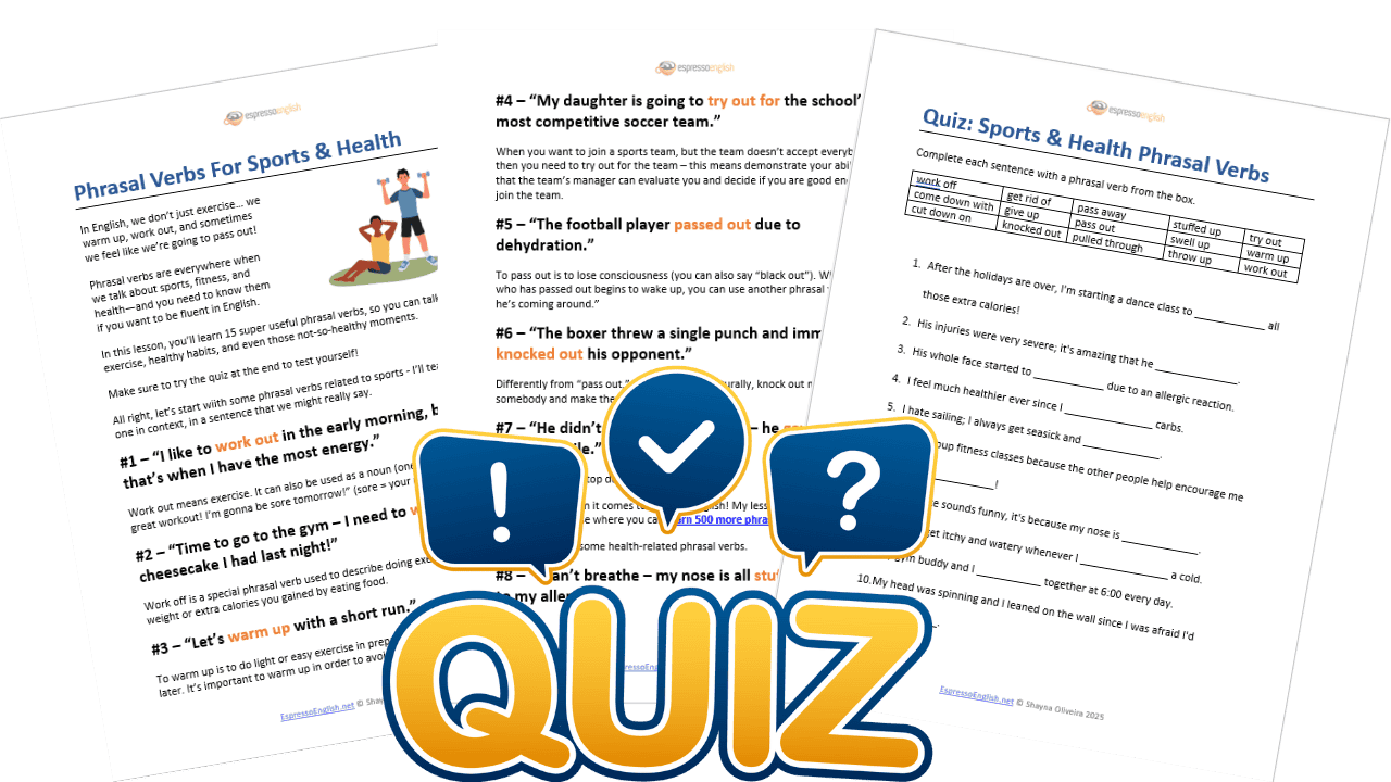 15 English Phrasal Verbs in Use: Sports & Health - Espresso English