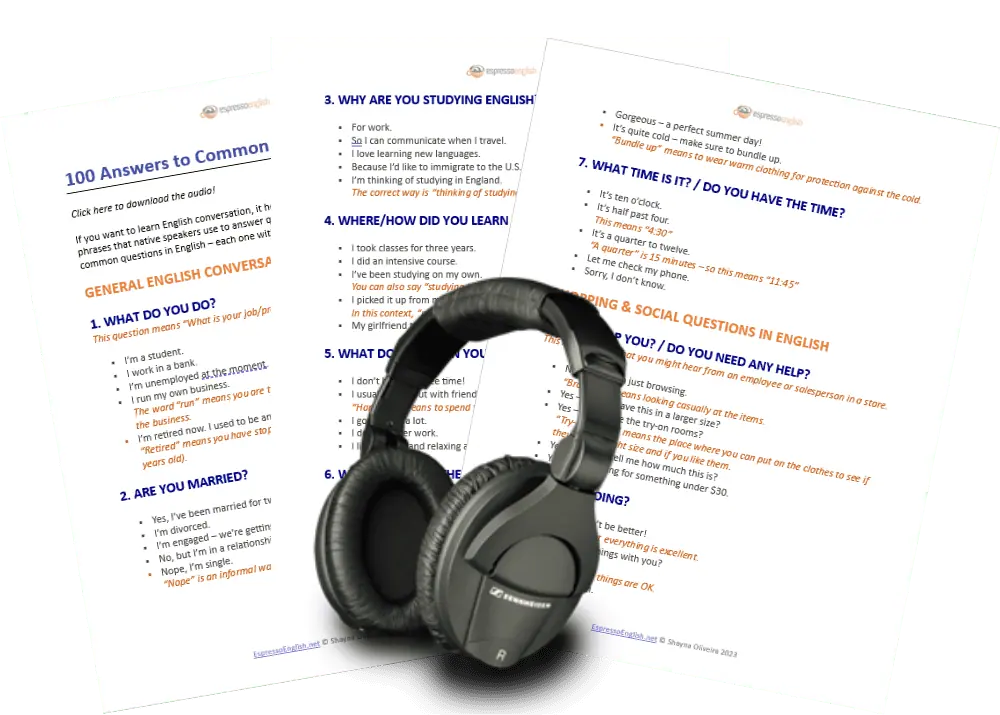 100 Answers to Common English Questions - Espresso English