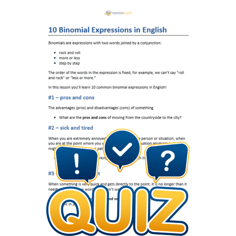 10 Common Binomial Expressions in English - Espresso English
