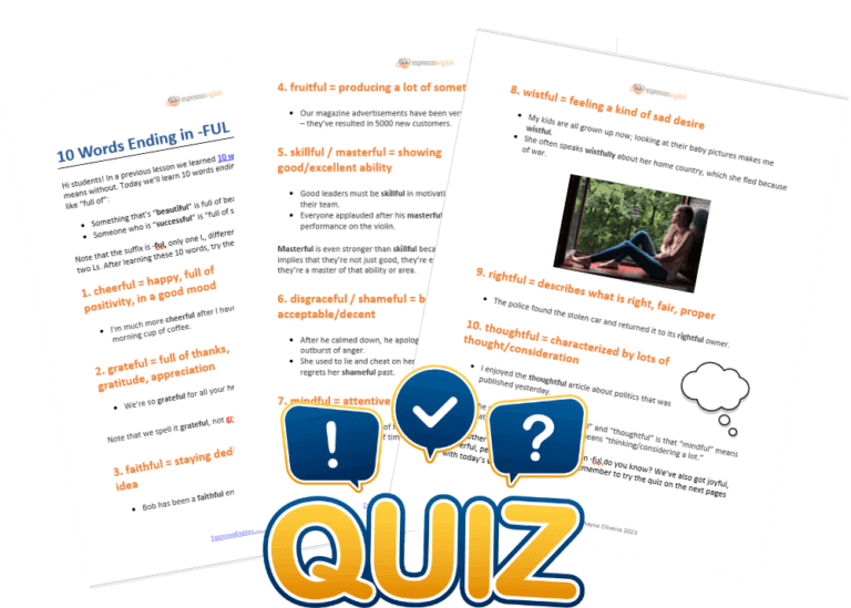 10 Words ending in -FUL + Examples - Espresso English