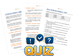 10 English Words Ending in -LESS - Espresso English