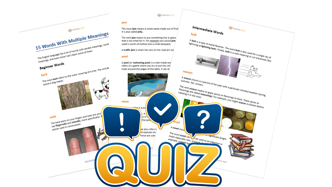 15 Multiple-Meaning Words in English - Espresso English