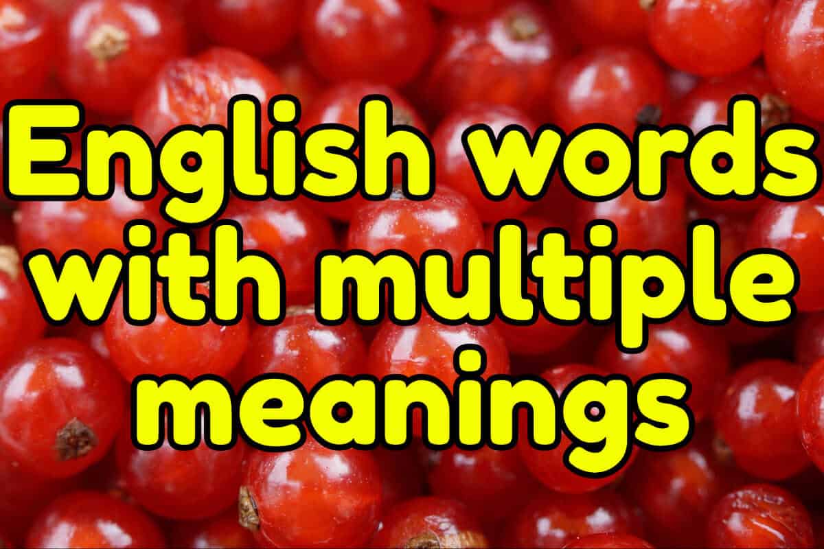 15 English Vocabulary Words With Multiple Meanings Espresso English