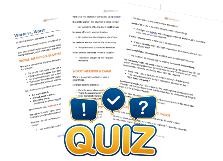 Worse vs. Worst: Difference and Examples - Espresso English