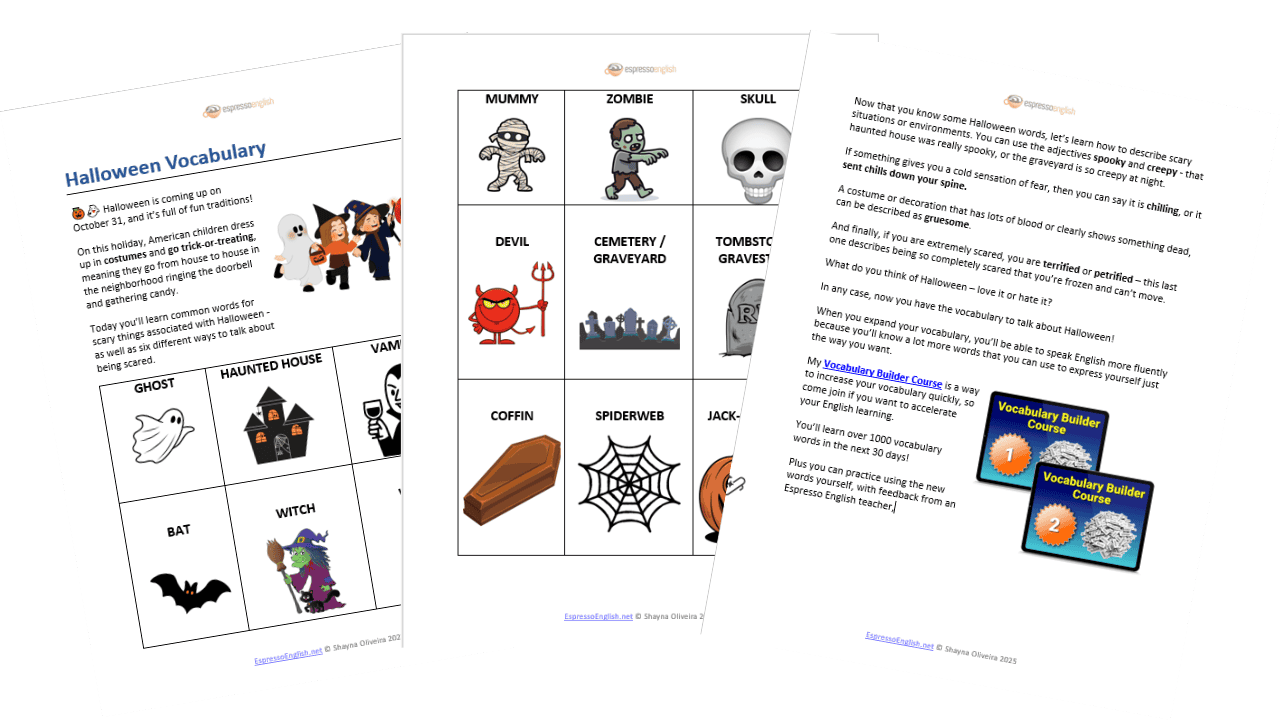 Halloween Vocabulary in English - Espresso English