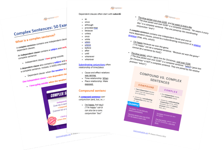 Complex Sentences: 50 Examples - Espresso English Complex Sentences: 50 Examples - Espresso English
