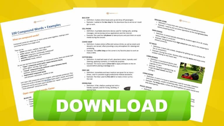 100 Compound Words: List & Examples - Espresso English