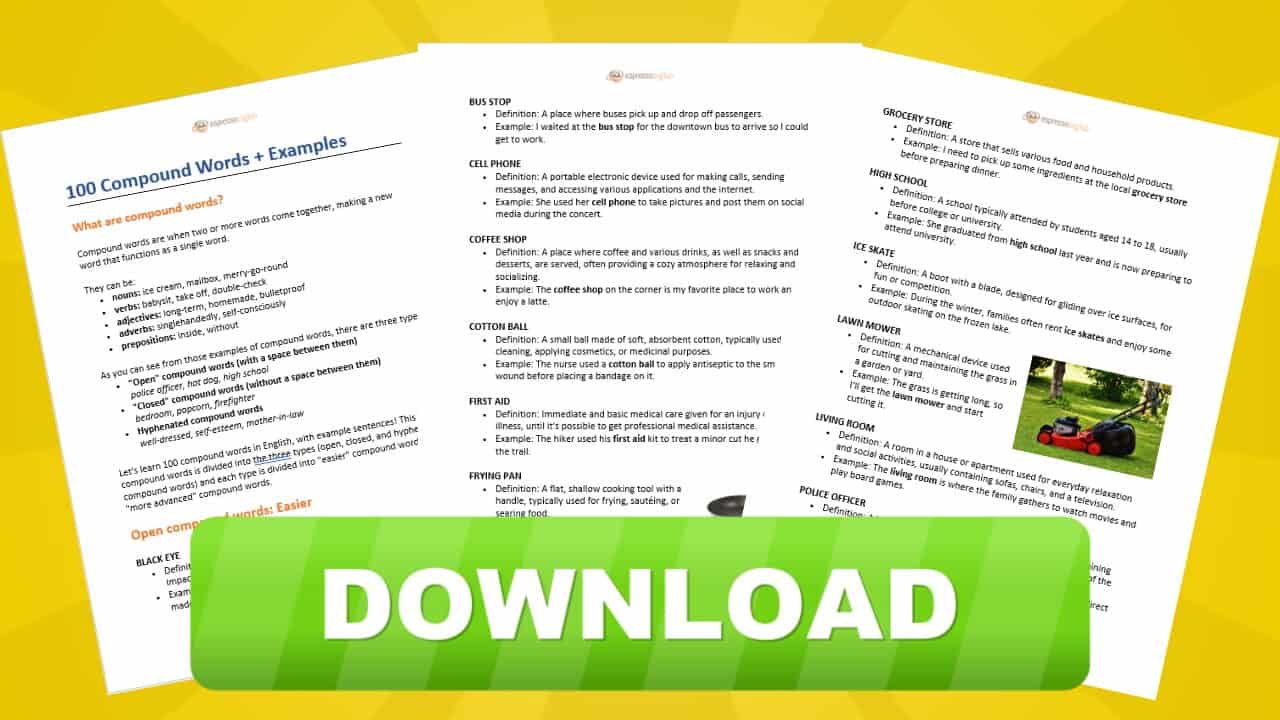 100 Compound Words: List & Examples - Espresso English