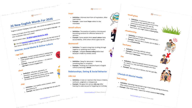 New English Words For 2026 - Espresso English